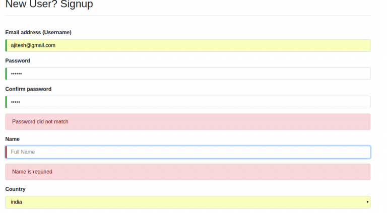 Angular - Signup Form Code Sample - Analytics Yogi